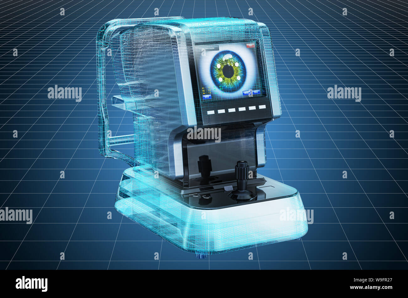 Visualization 3d cad model of Auto Refractometer. 3D rendering Stock ...