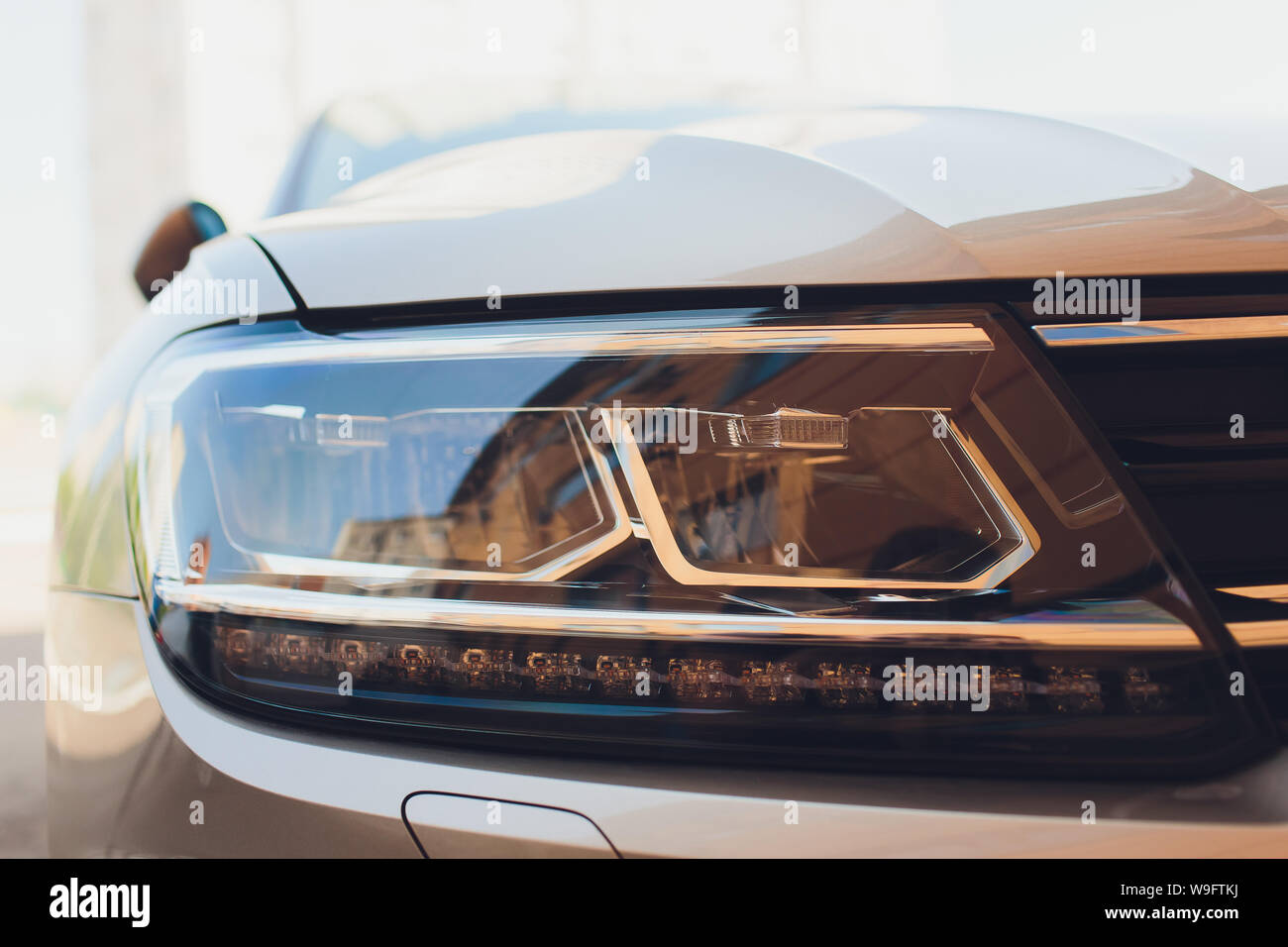 led headlight of car, image close-up part of automobile Stock Photo - Alamy