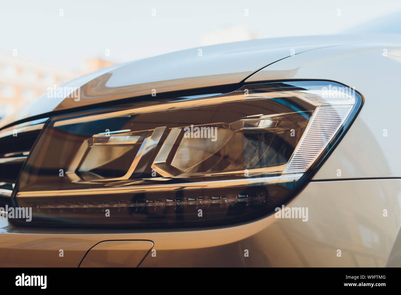 led headlight of car, image close-up part of automobile Stock Photo - Alamy