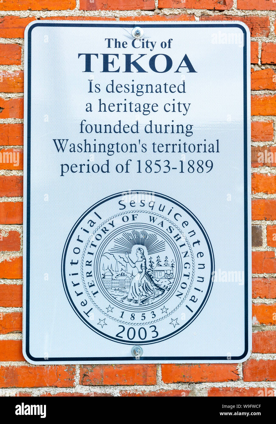 Washington, Tekoa, historical information sign Stock Photo - Alamy