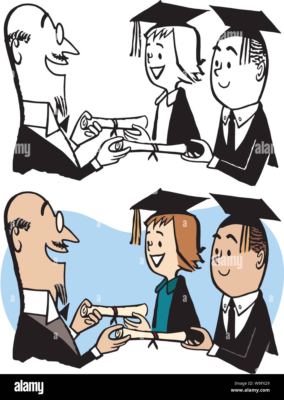 Graduation woman cartoon hi-res stock photography and images - Alamy