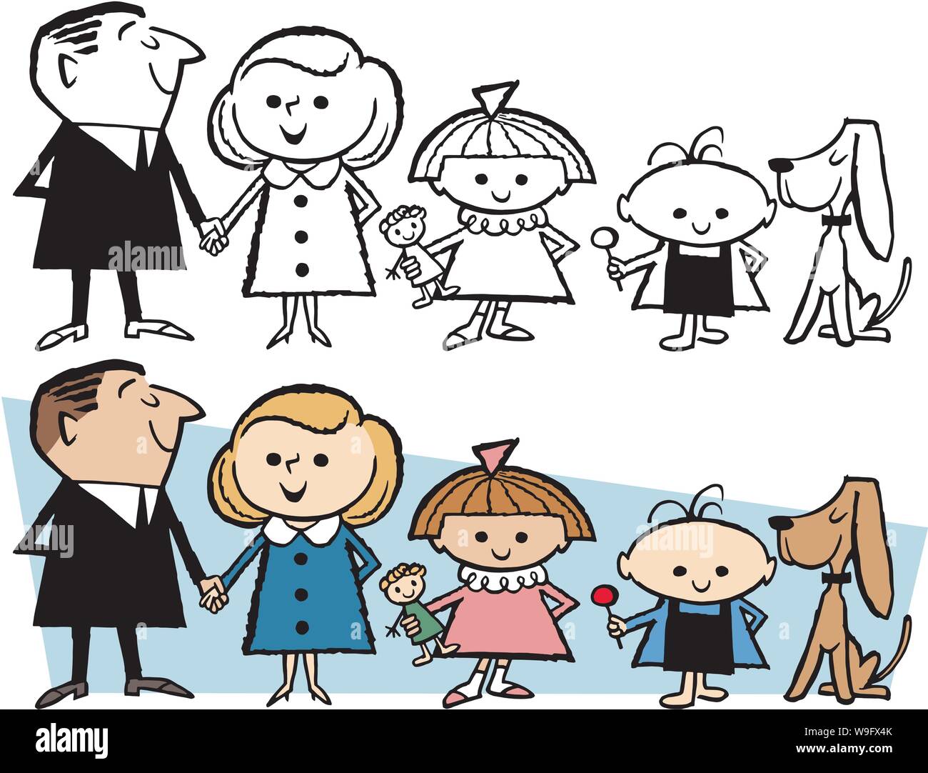 Family group standing in Cut Out Stock Images & Pictures - Alamy