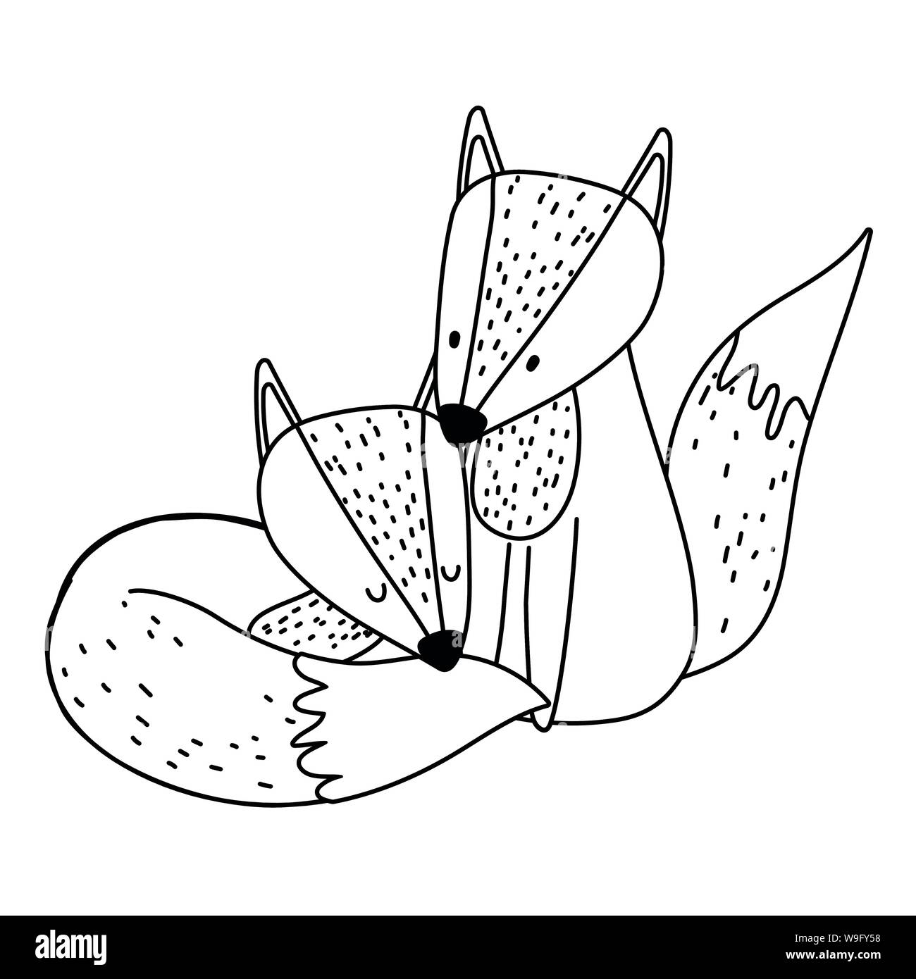 Fox cartoon couple design, Animal cute zoo life nature and fauna theme ...