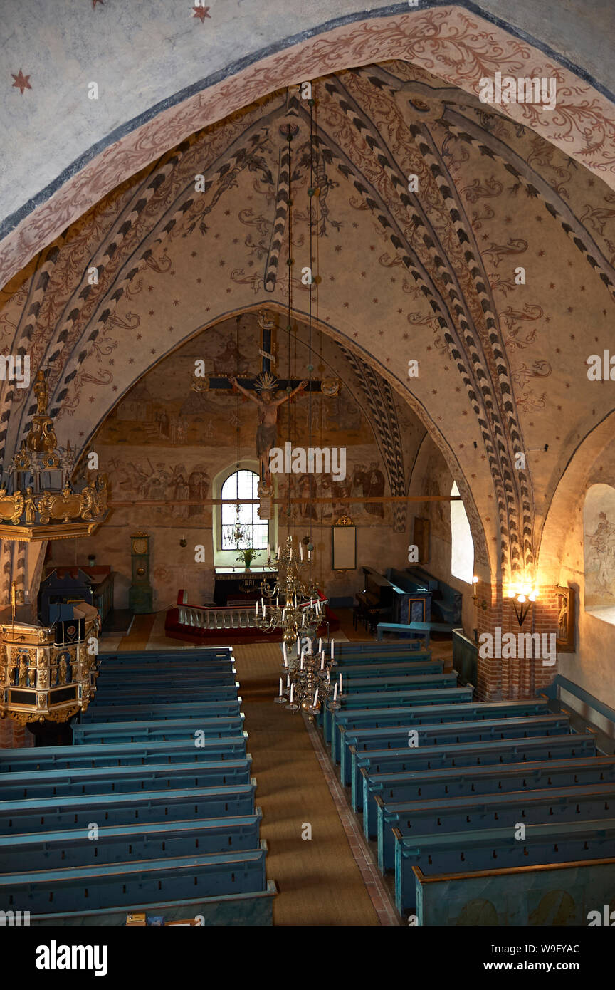 The artistically middle-aged seafarer church of Naantali, Finland Stock ...