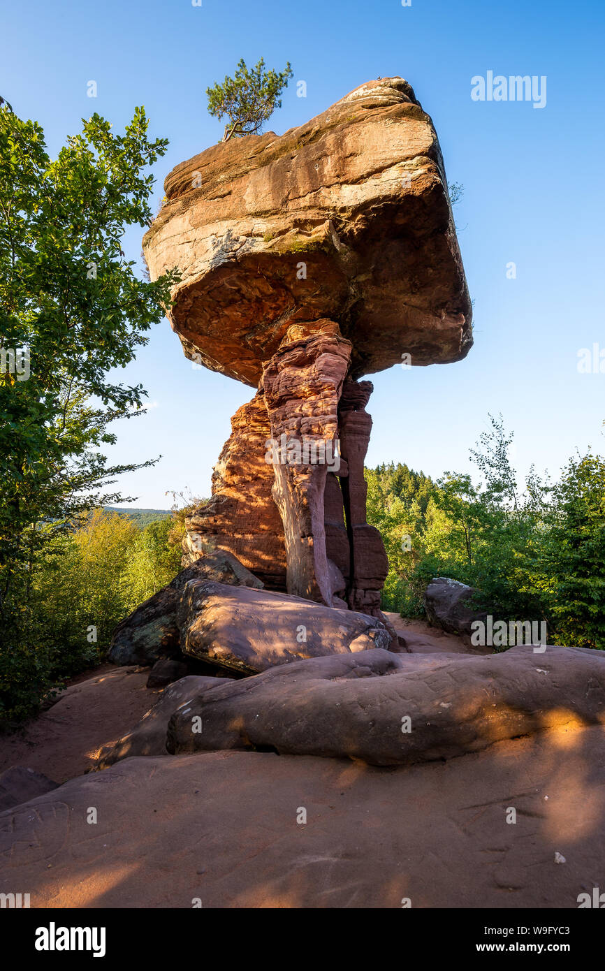 The famous Devils Table (german Teufelstisch) near Hinterweidenthal ...