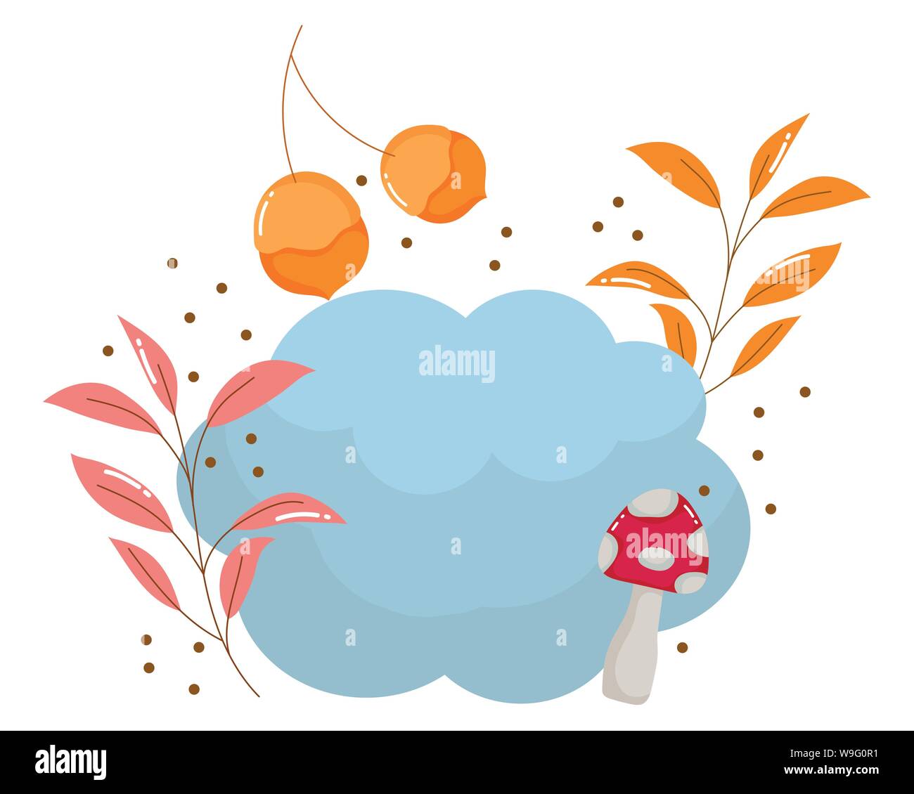 Cloud and leaves design, Weather sky nature climate cloudy season and ...