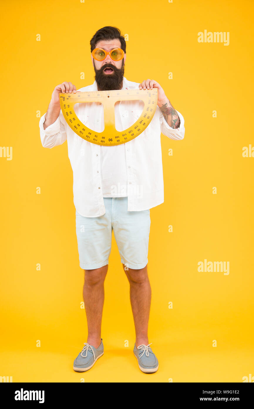 Maintain beard shape. Bearded nerd with protractor. Exploring ...