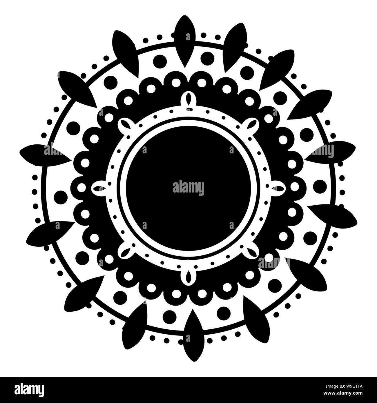 Monochromatic andale design, Bohemic ornament meditation indian ...