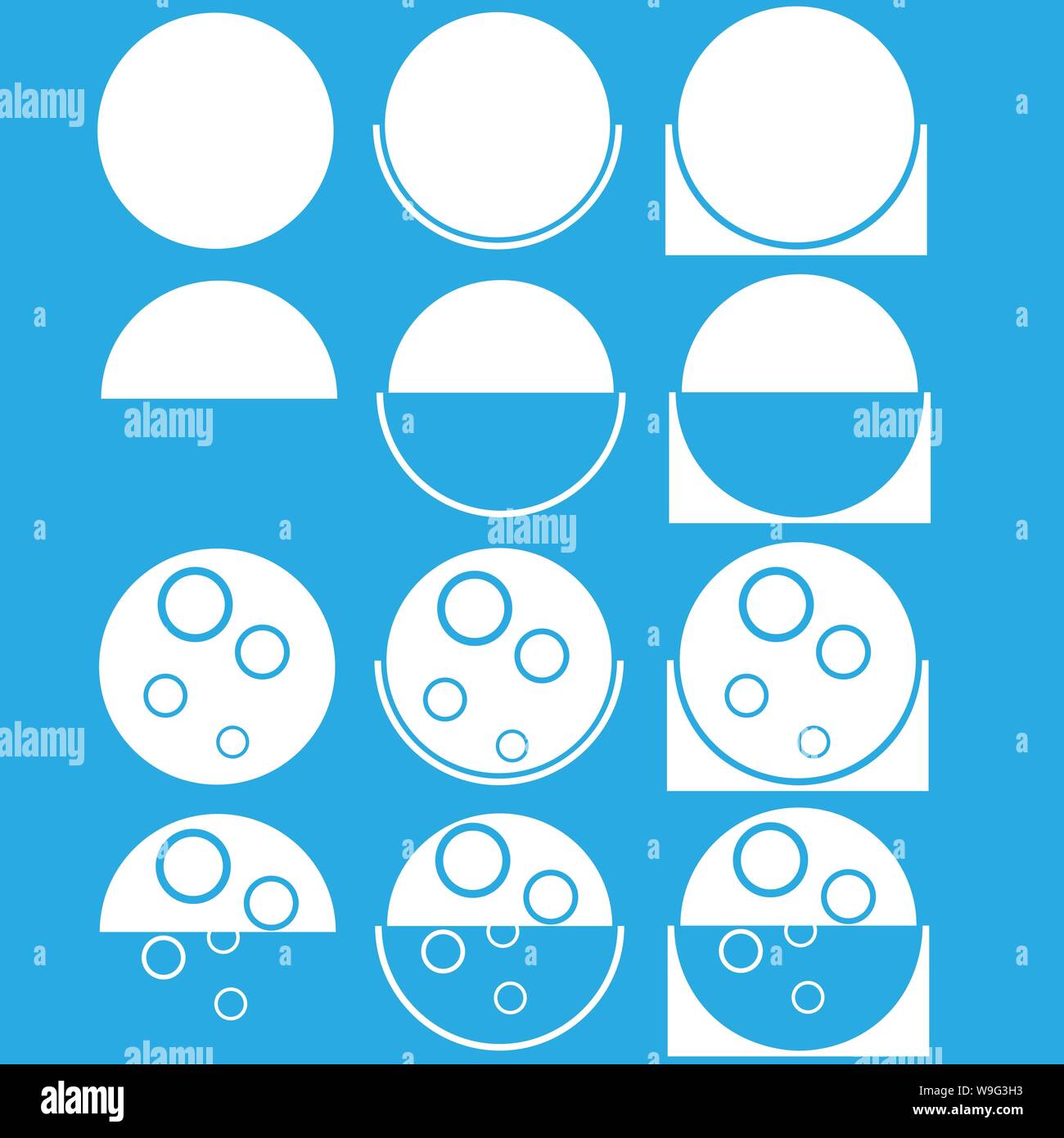 set of white abstract label or logo for drinking water bottle Stock ...