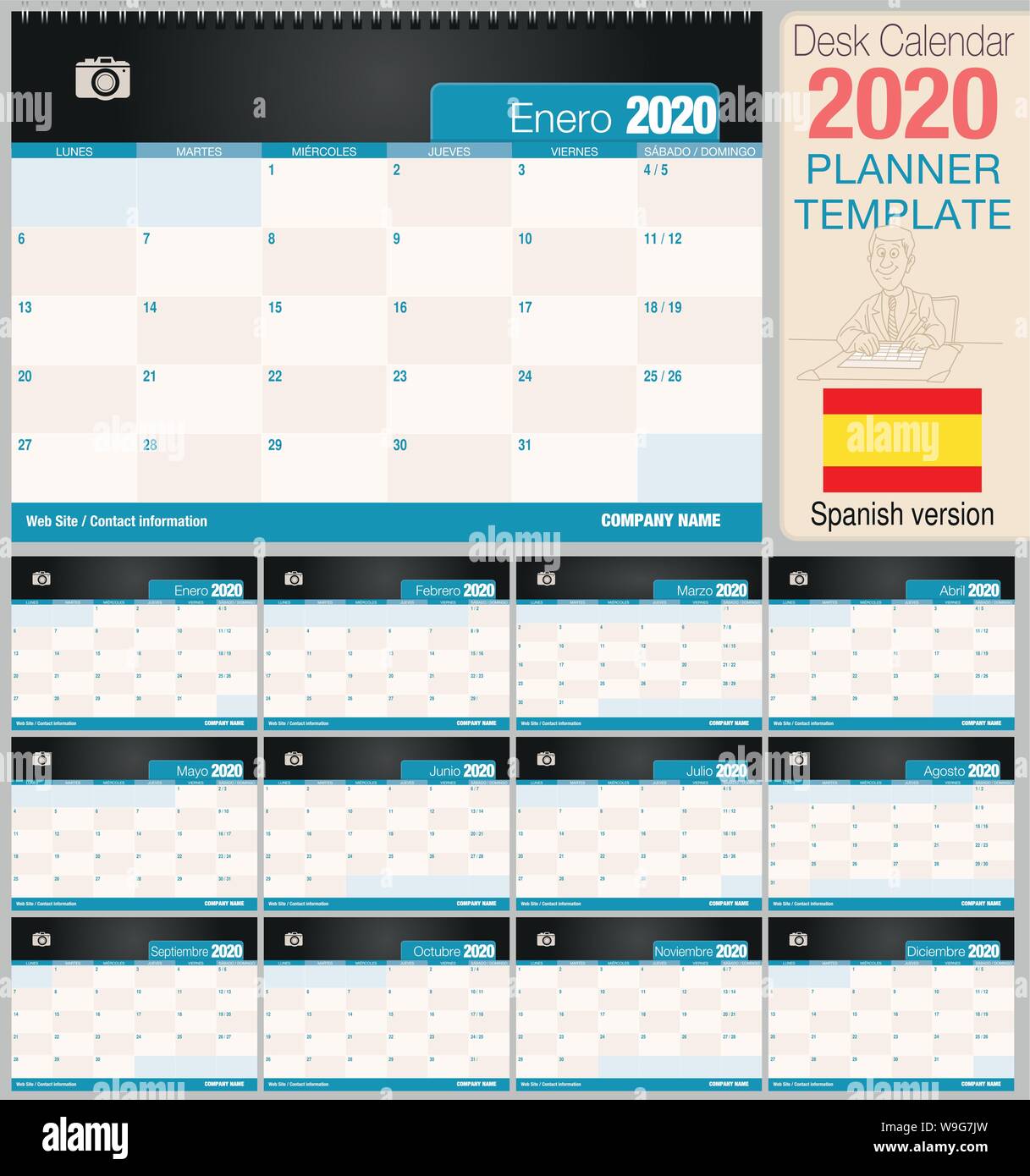 September calendar spanish Stock Vector Images - Alamy