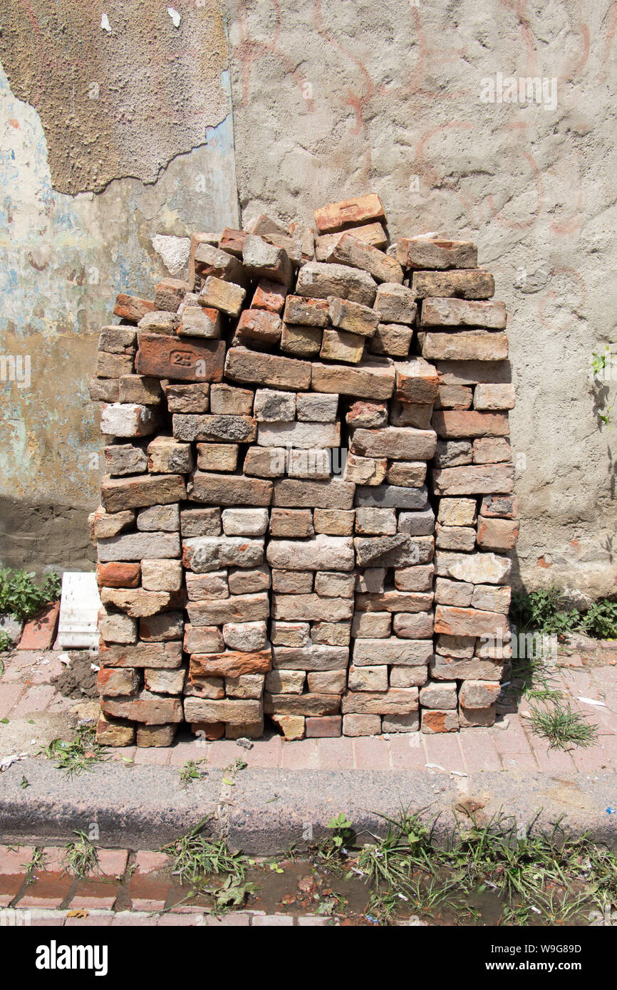 Load of bricks in stock for construction purpose Stock Photo - Alamy