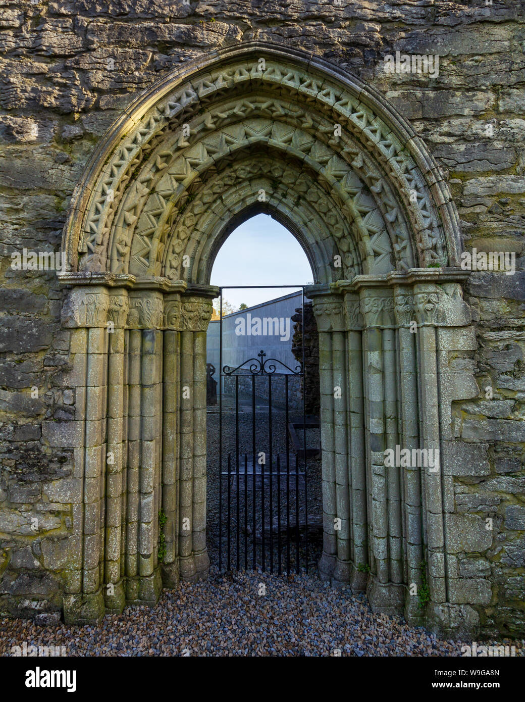 Entrance to the ruins of Cong Abbey built in the 12th century in Cong ...