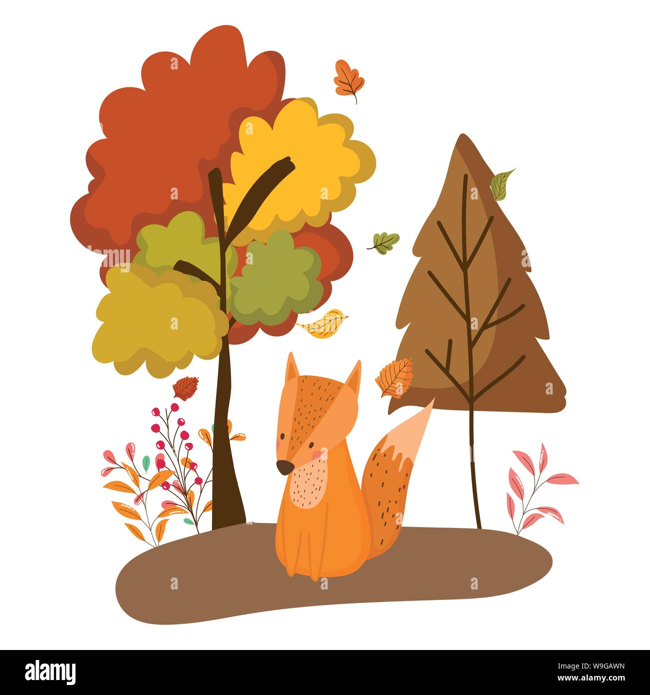 Fox cartoon design, Animal cute zoo life nature and fauna theme Vector ...