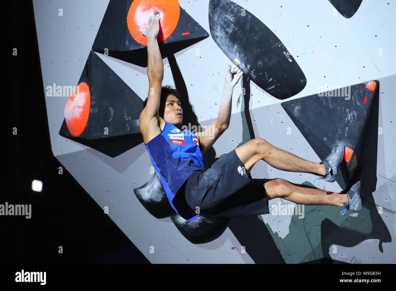 Tokyo, Japan. 13th Aug, 2019. Tomoa Narasaki (JPN) Sport Climbing ...