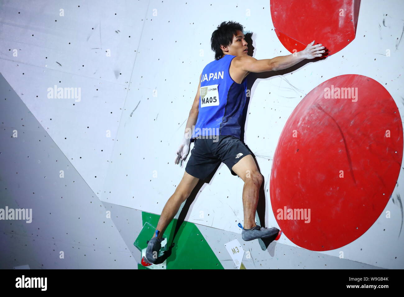 Tokyo, Japan. 13th Aug, 2019. Tomoa Narasaki (JPN) Sport Climbing ...