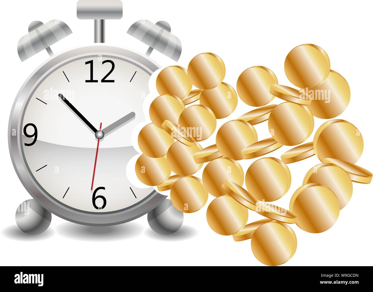 Concept time is money, metal watches turning into gold coins. Time ...