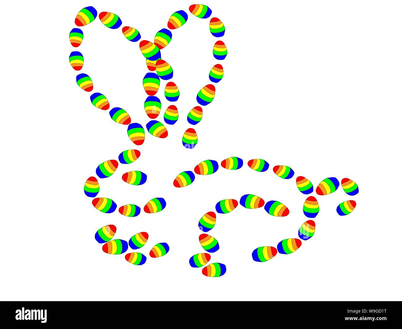 Easter bunny painted with a contour of eggs Stock Vector Image & Art ...