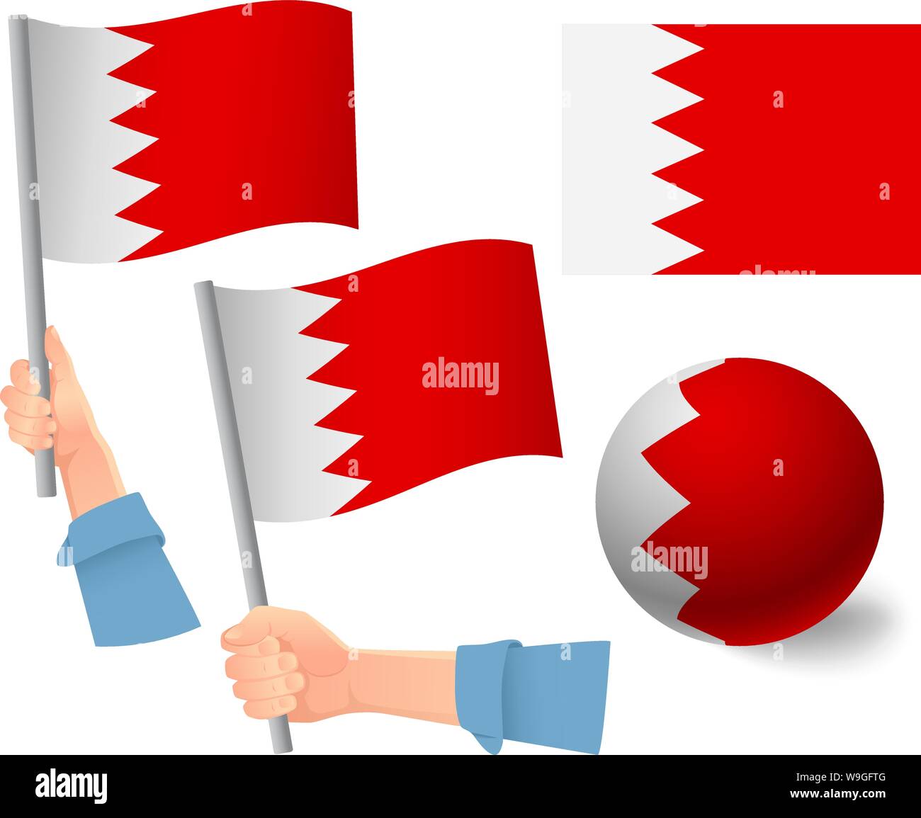 Bahrain flag in hand Stock Vector Images - Alamy