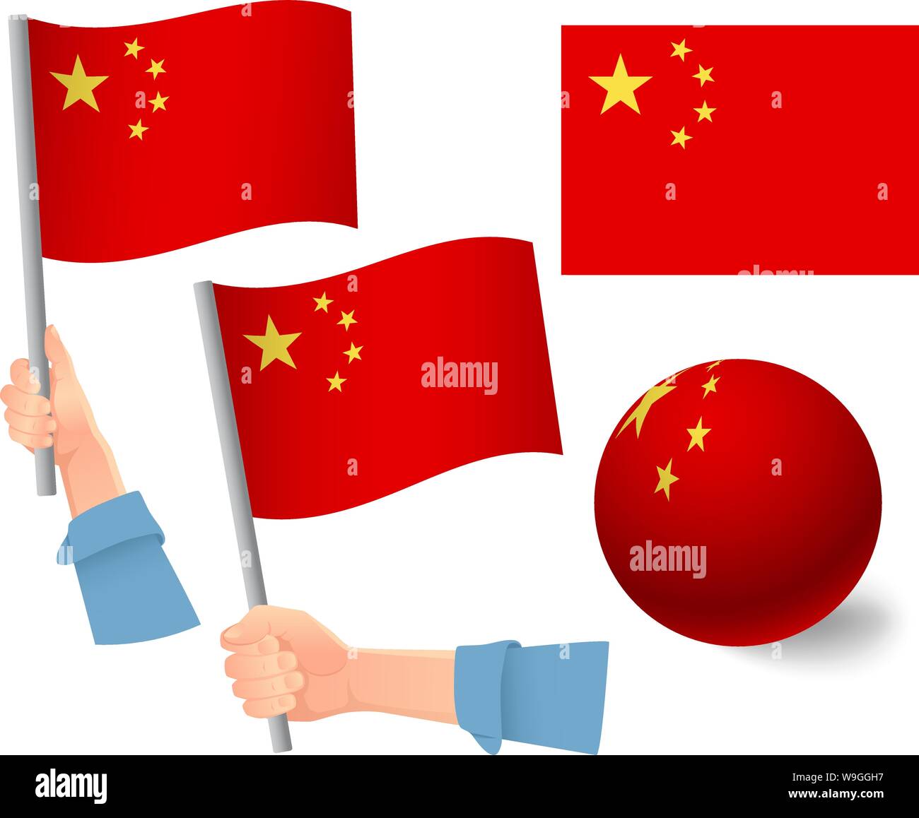 Hand holding chinese flag Stock Vector Images - Alamy