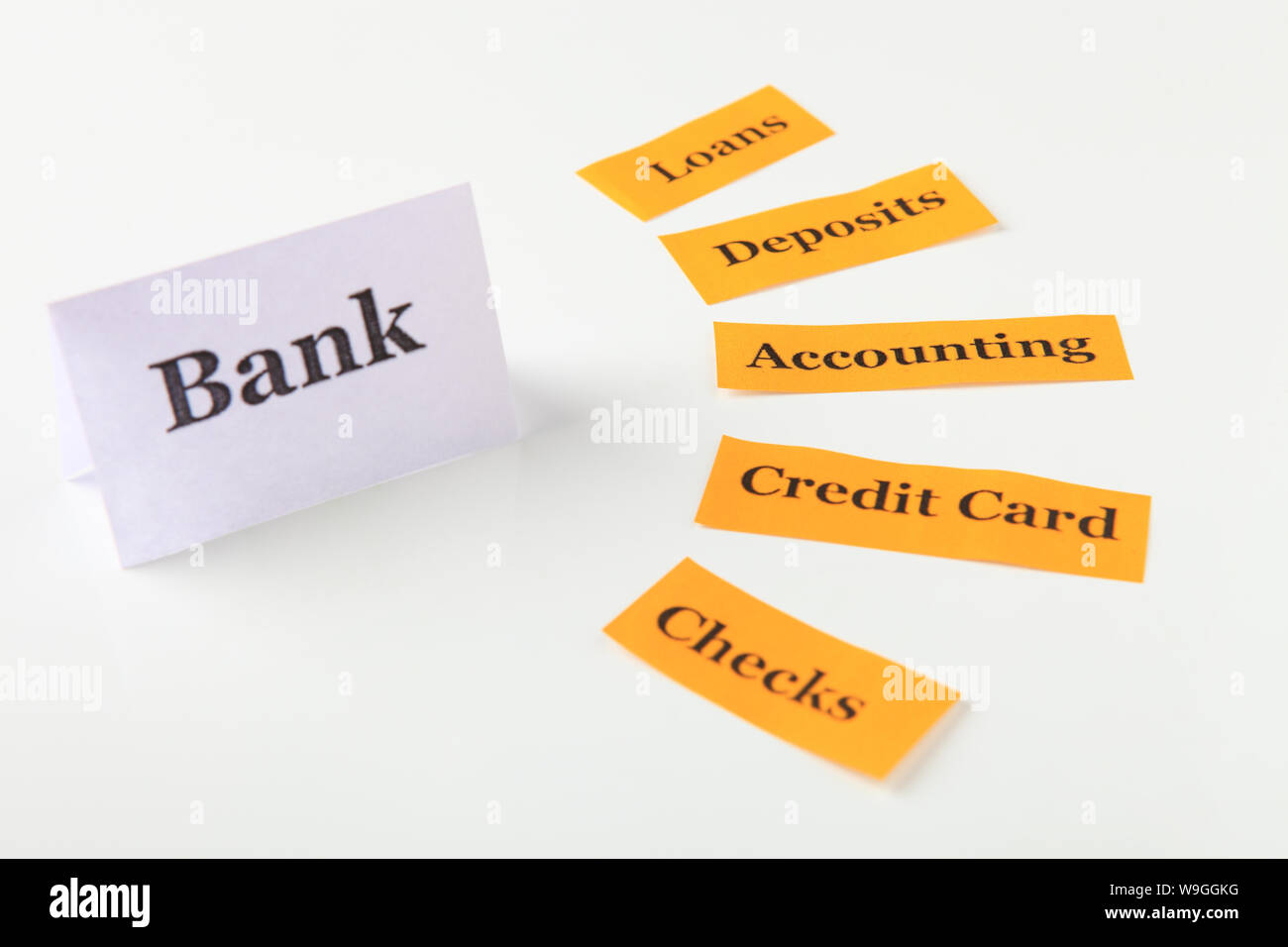 Assorted banking labels Stock Photo - Alamy