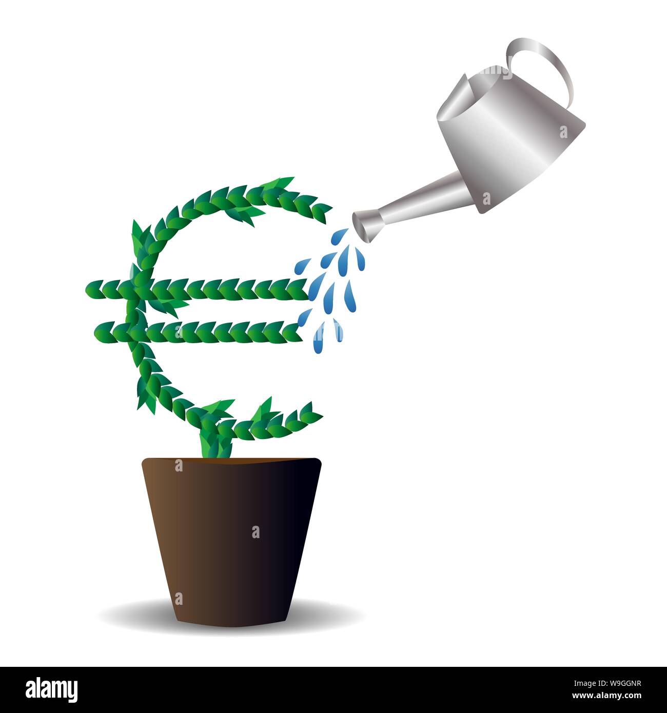 Green leaves laid out in the form of an international graphic ...