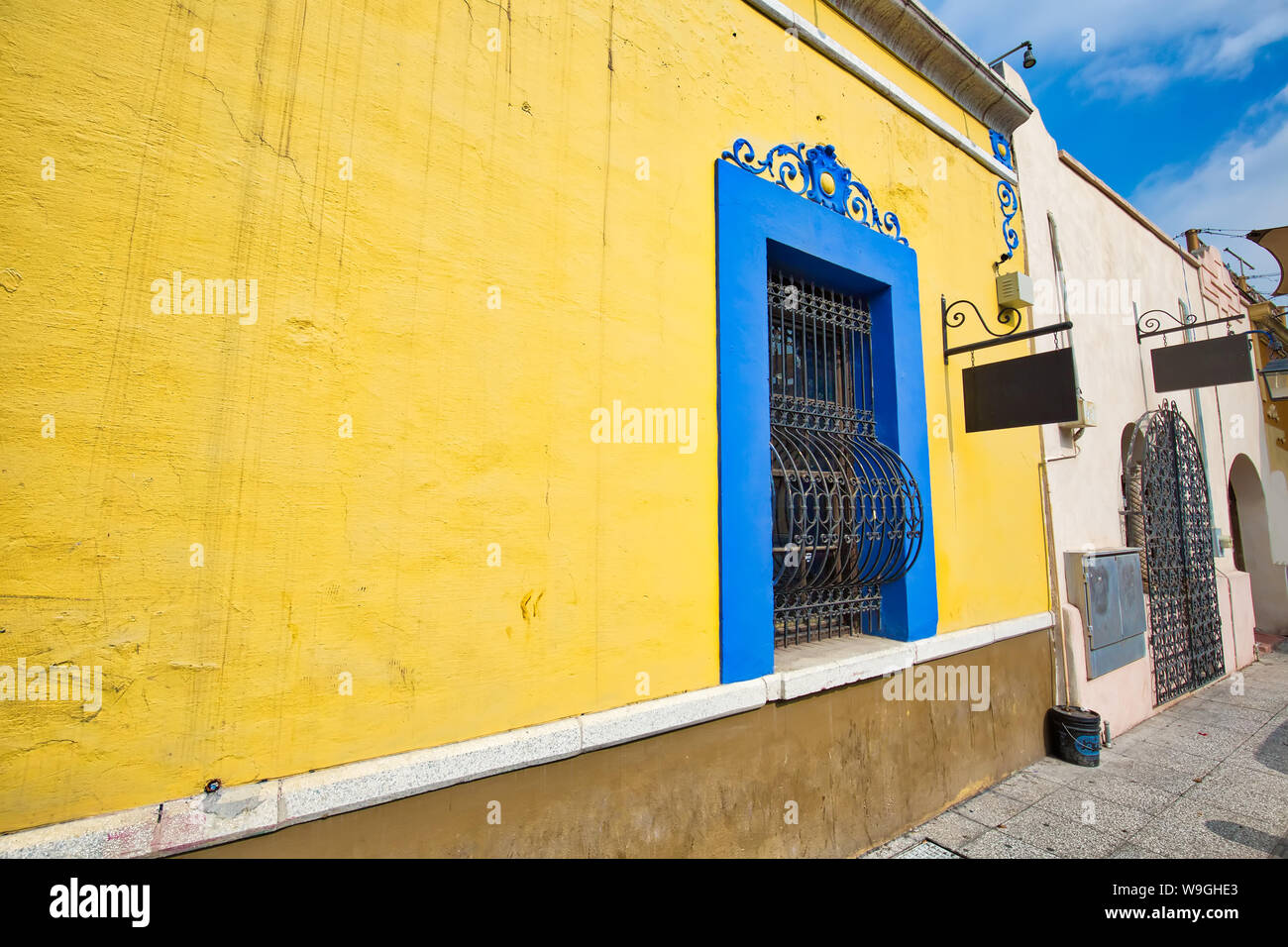 Monterrey, colorful historic buildings in the center of the old city ...