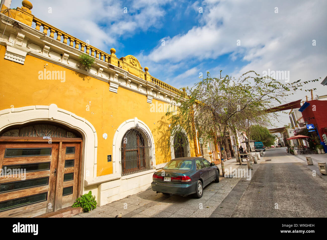 Monterrey, Mexico-9 December, 2018: Colorful historic buildings in the ...