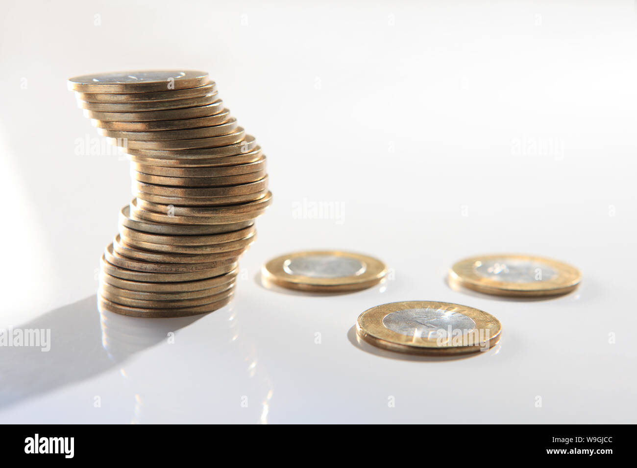 Stacks of Indian coins Stock Photo - Alamy