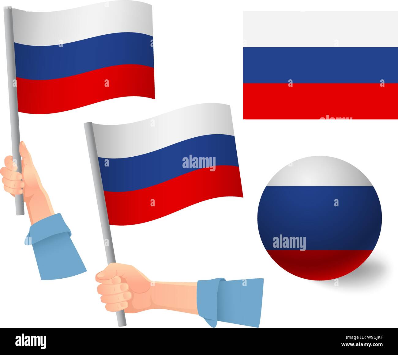 russia flag in hand icon Stock Vector Image & Art - Alamy