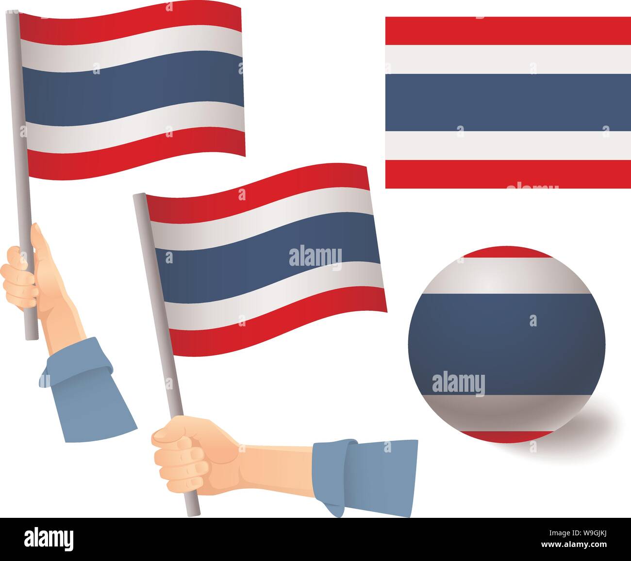 Thailand waving flag graphic Cut Out Stock Images & Pictures - Alamy