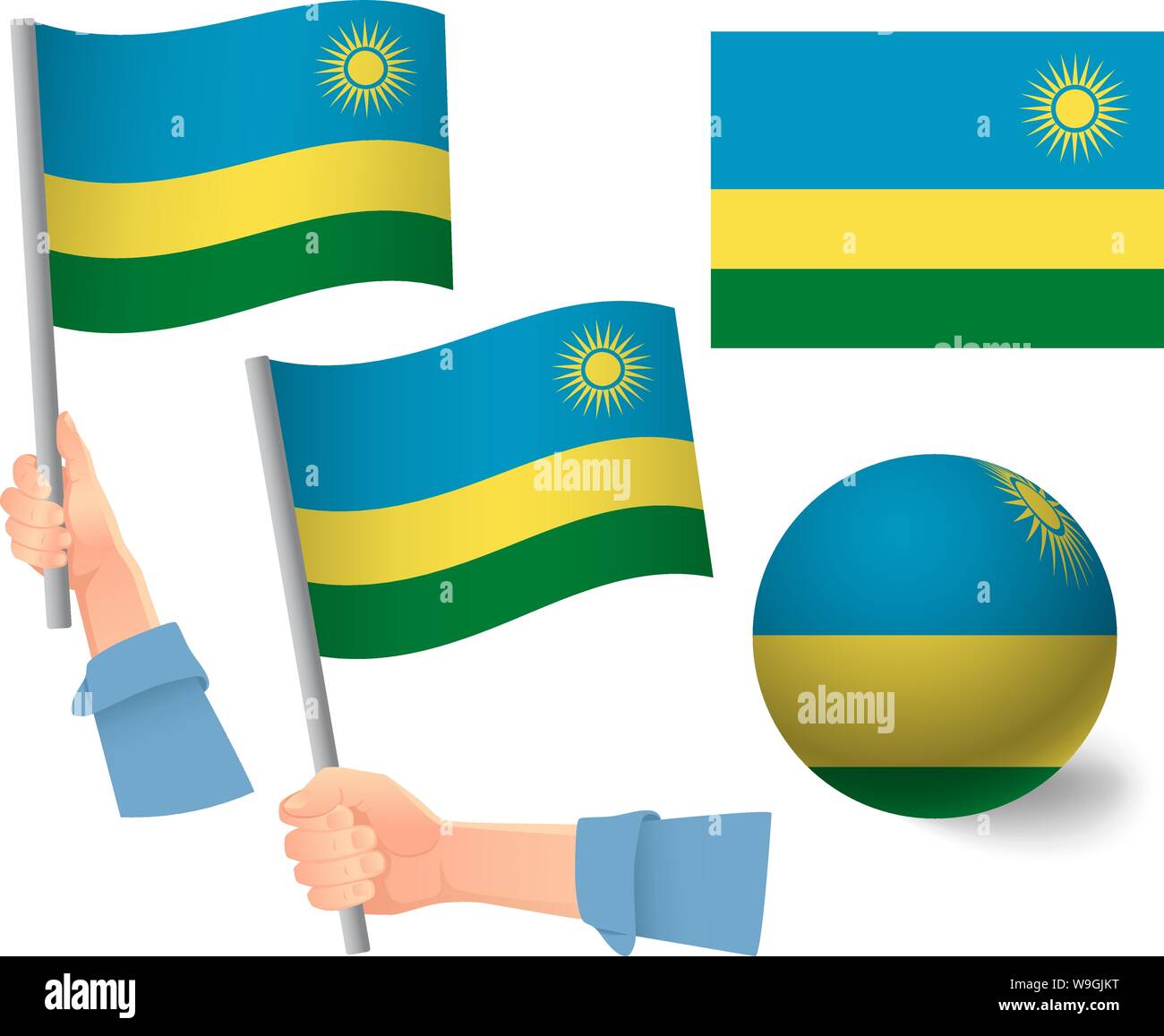 Rwanda flag in hand icon Stock Vector Image & Art - Alamy