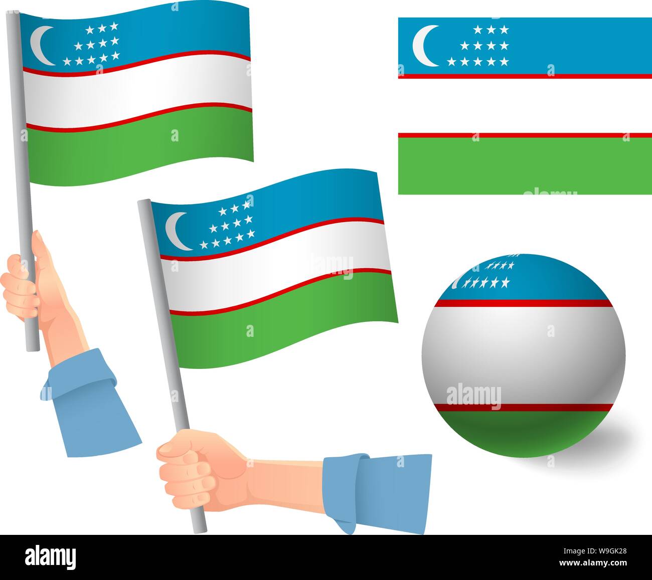 Uzbekistan flag in hand icon Stock Vector Image & Art - Alamy