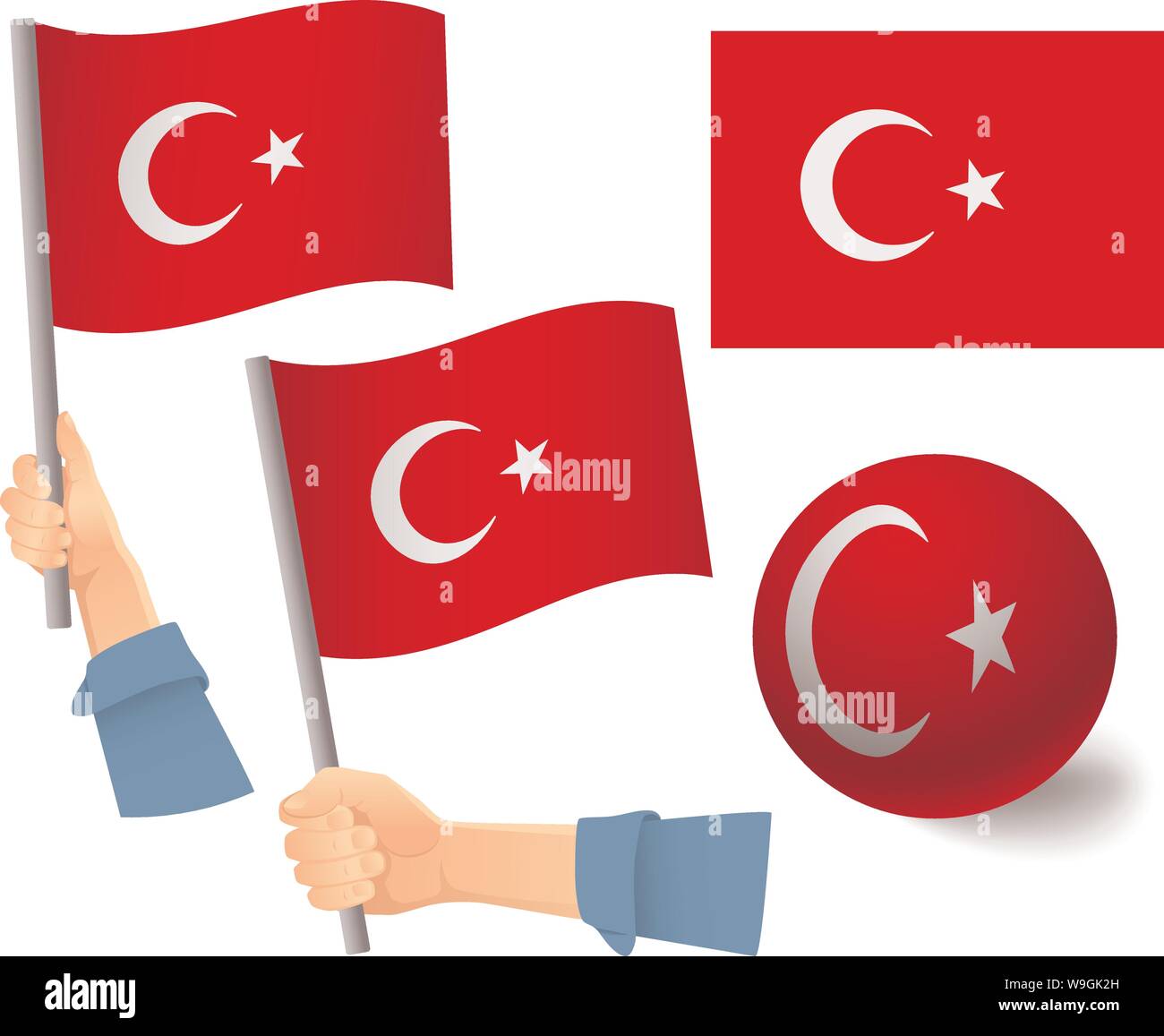 Turkey flag in hand icon Stock Vector Image & Art - Alamy