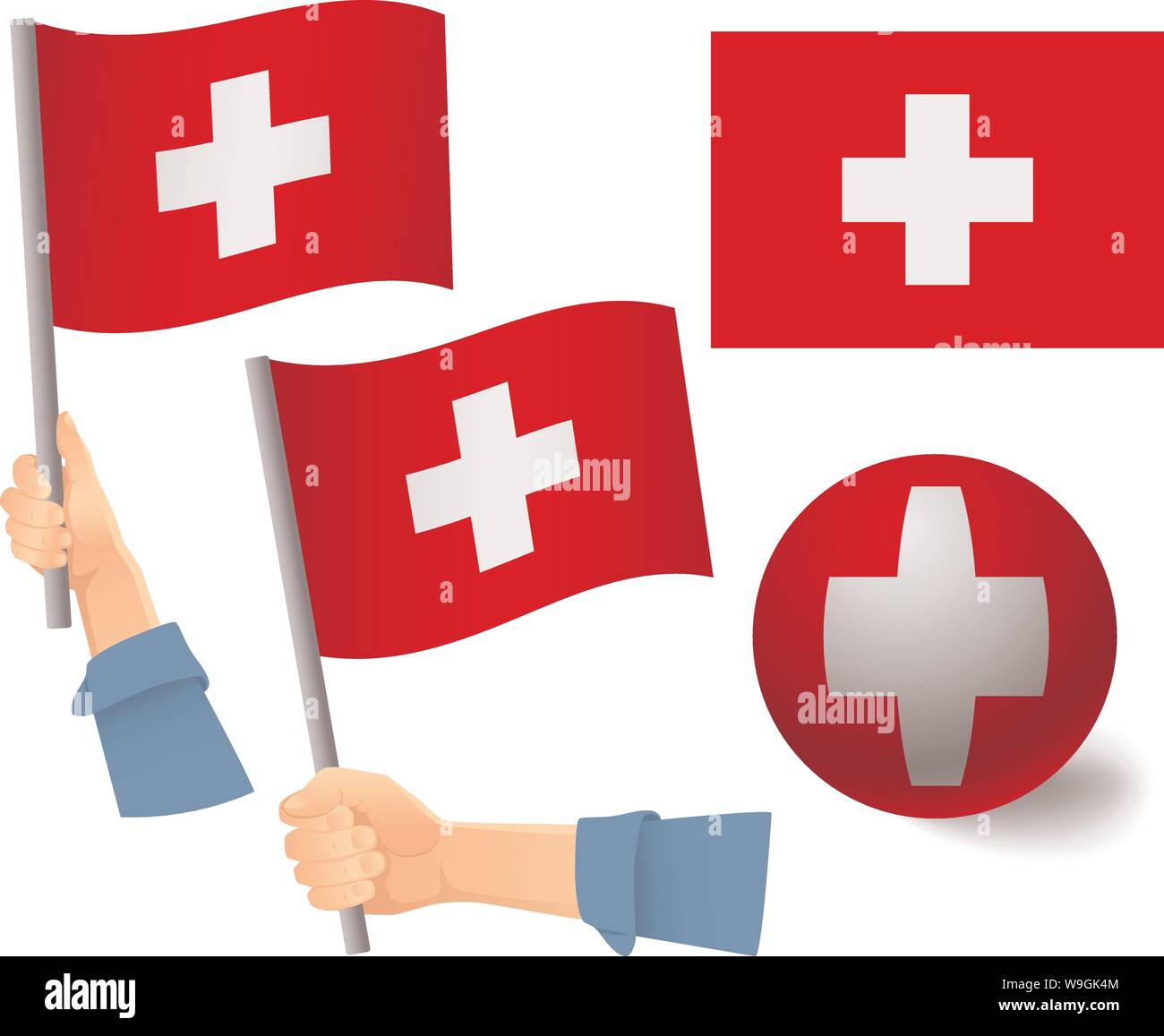 Switzerland flag in hand icon Stock Vector Image & Art - Alamy