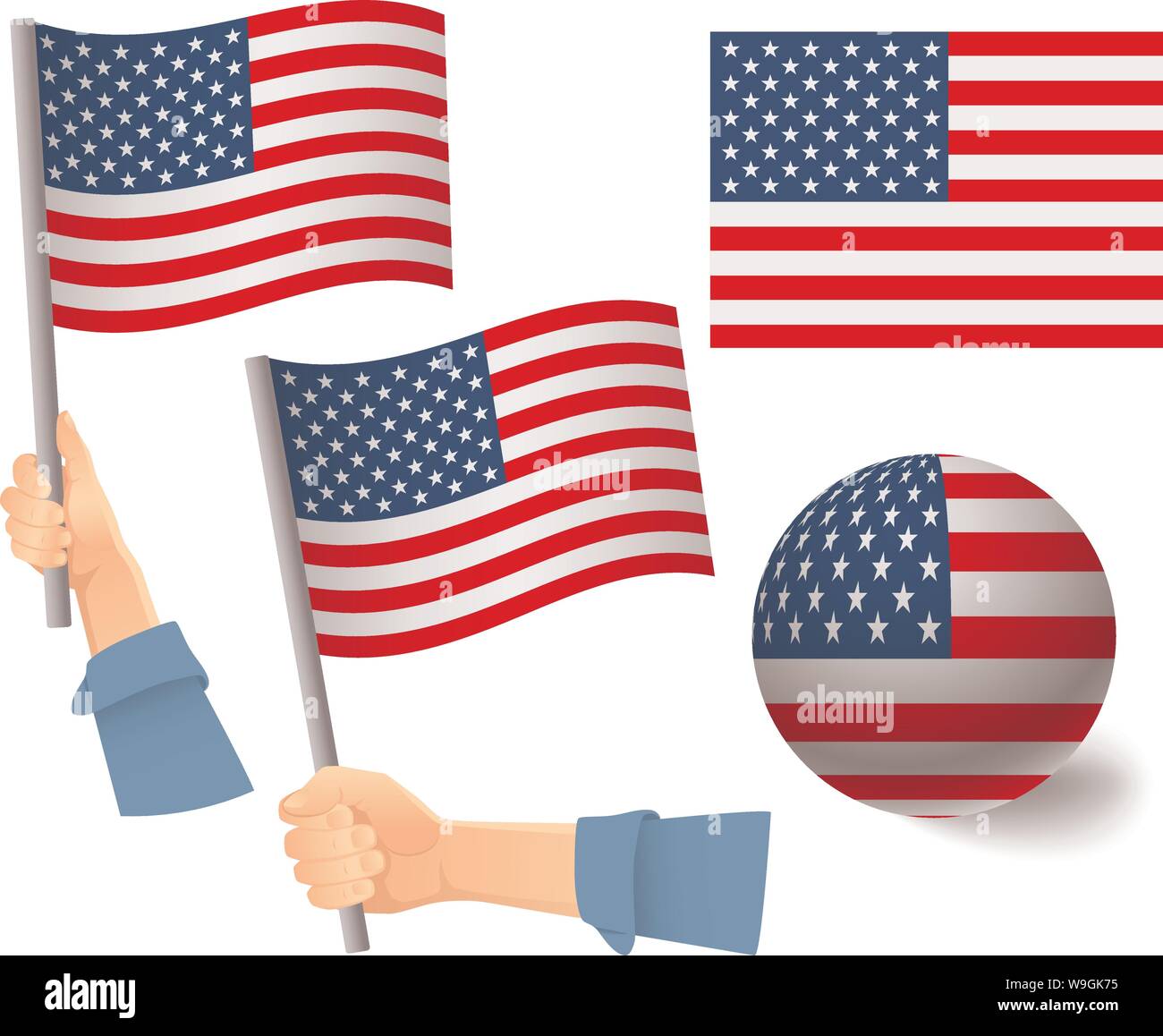Patriotic parade us flag Cut Out Stock Images & Pictures - Alamy