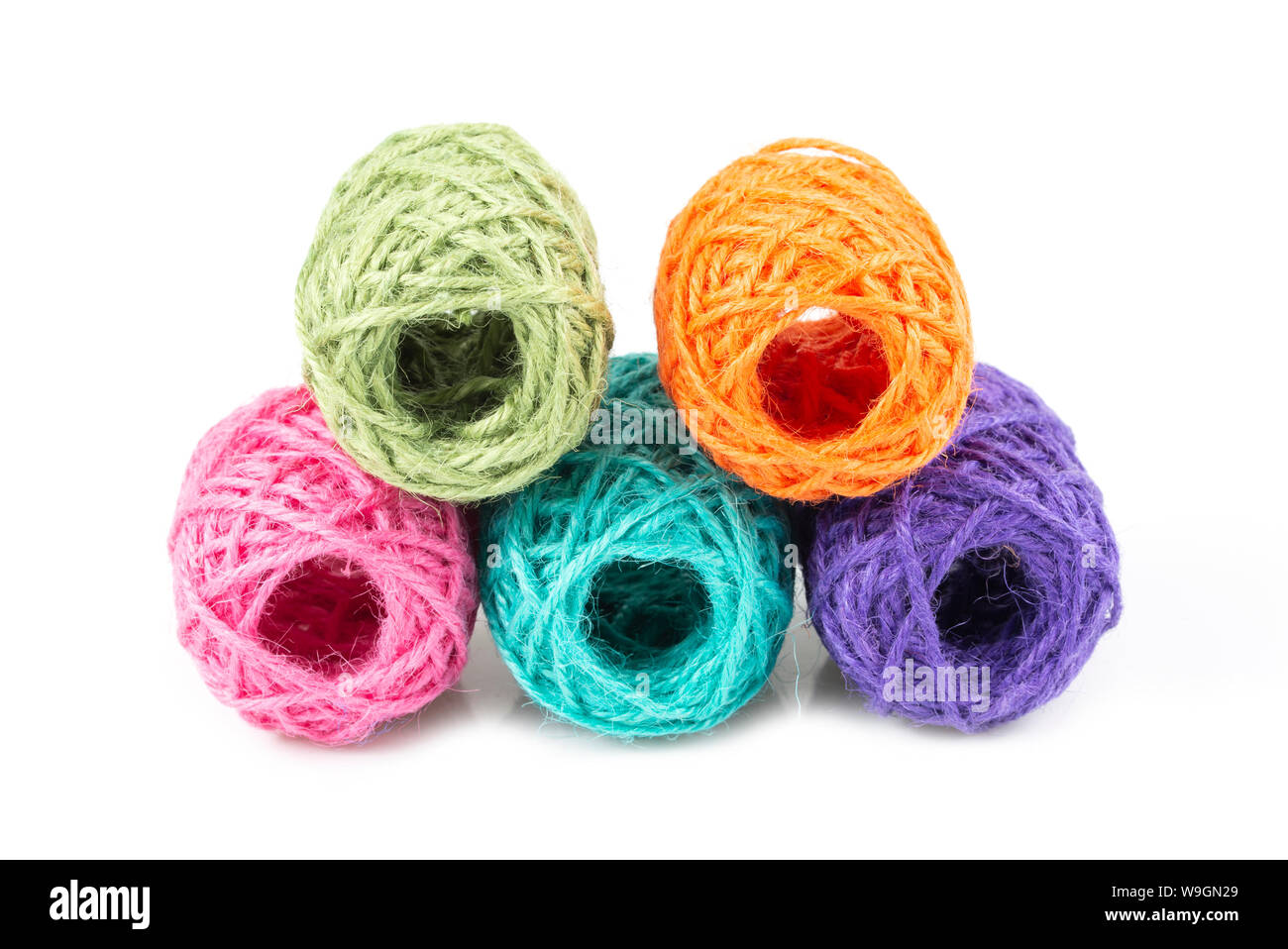 Colorful of Yarn Balls Wool on white Stock Photo - Alamy