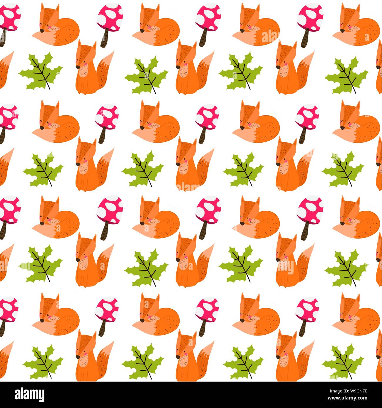 Fox cartoon background design, Animal cute zoo life nature and fauna ...