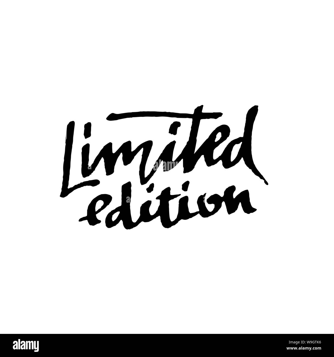 Limited edition. Ink handwritten lettering. Modern dry brush ...