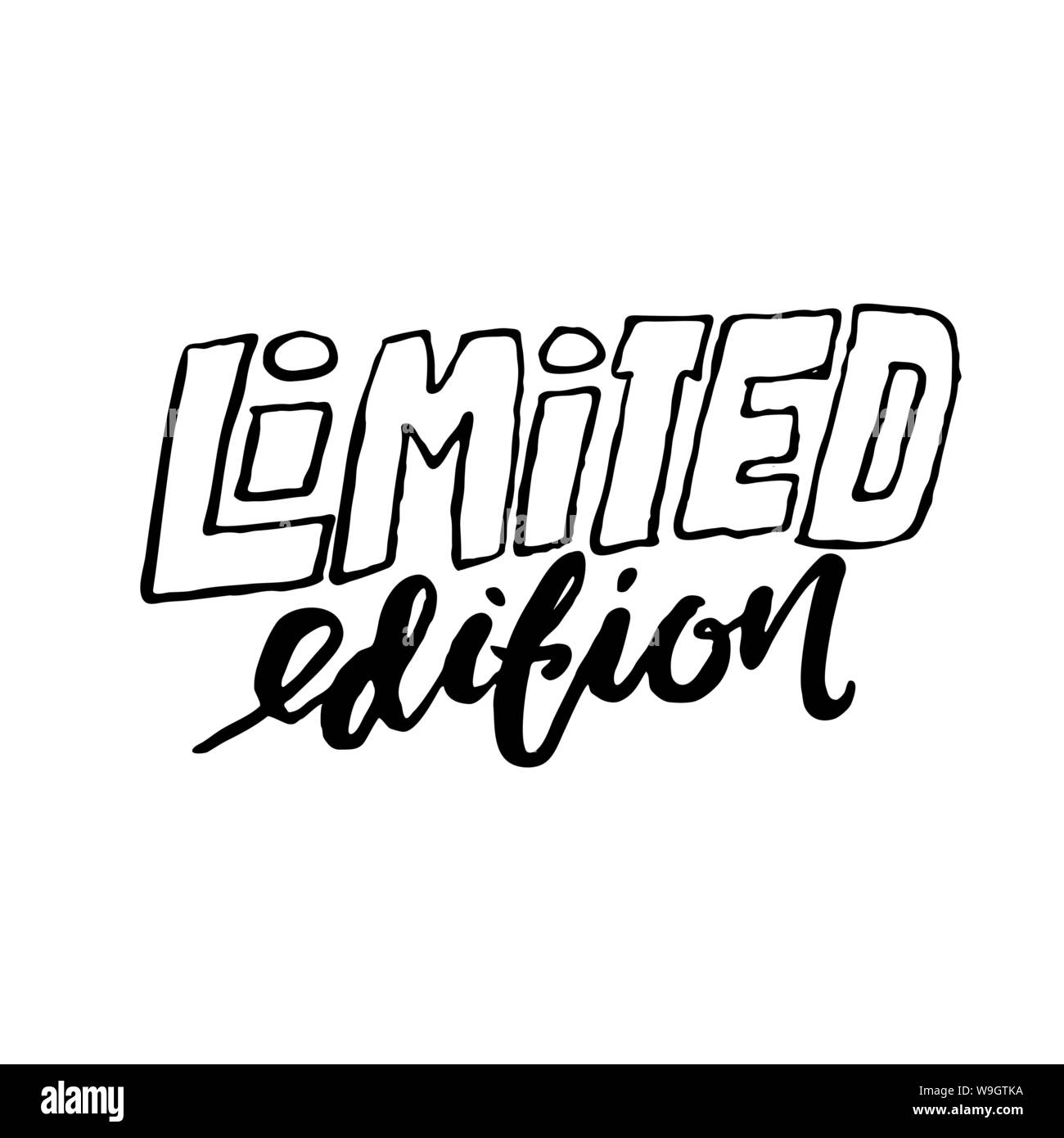 Limited edition. Ink handwritten lettering. Modern dry brush ...