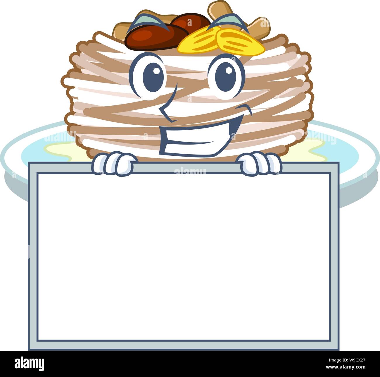 Grinning with board kataifi is served in cartoon bowl Stock Vector ...