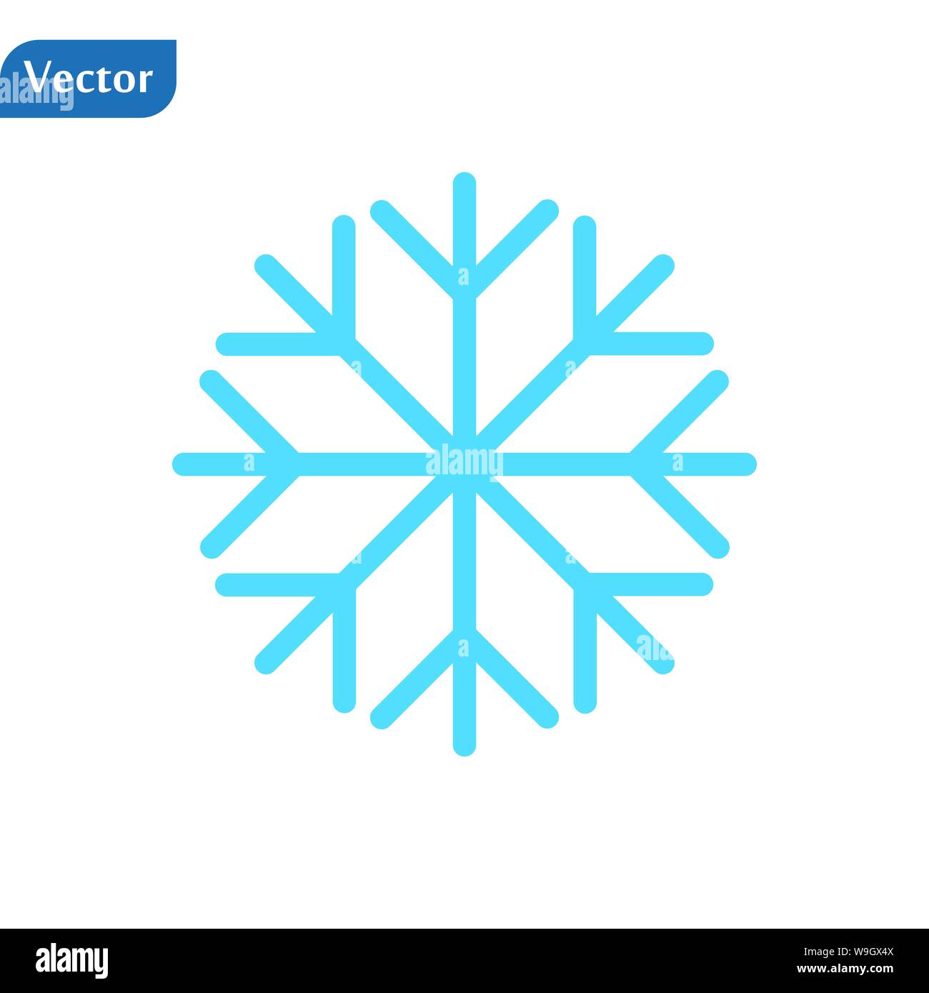 Blue Snowflake flat icon. Snow pictogram. Winter symbol. Vector ...