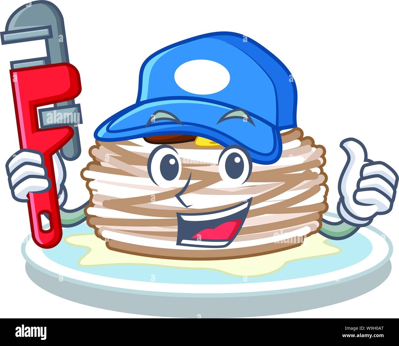 Plumber plate of kataifi cartoon on table Stock Vector Image & Art - Alamy