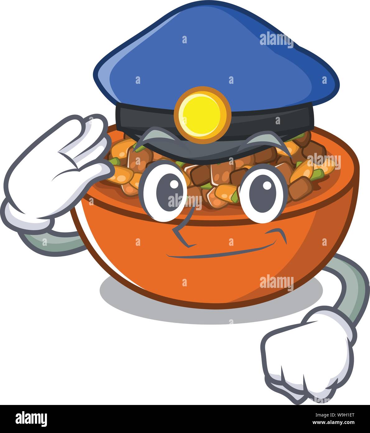 Police kung pao chicken isolated with cartoon Stock Vector Image & Art ...