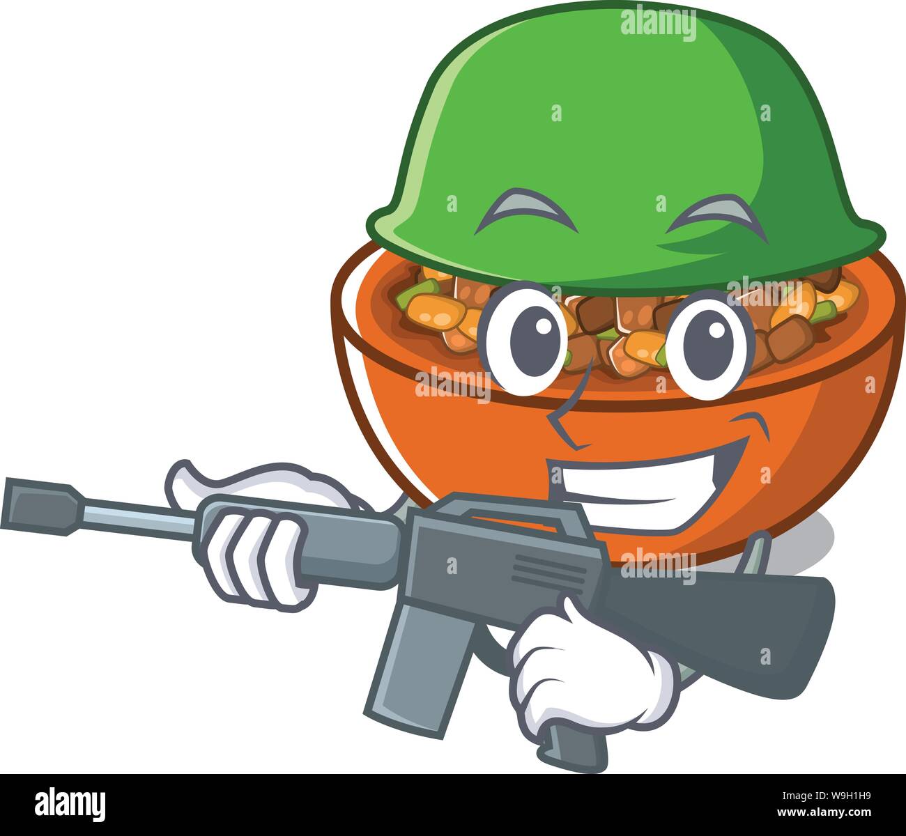 Army kung pao chicken isolated with cartoon Stock Vector Image & Art ...