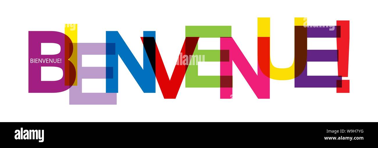 Colorful banner with the words WELCOME! Lettering for design and ...
