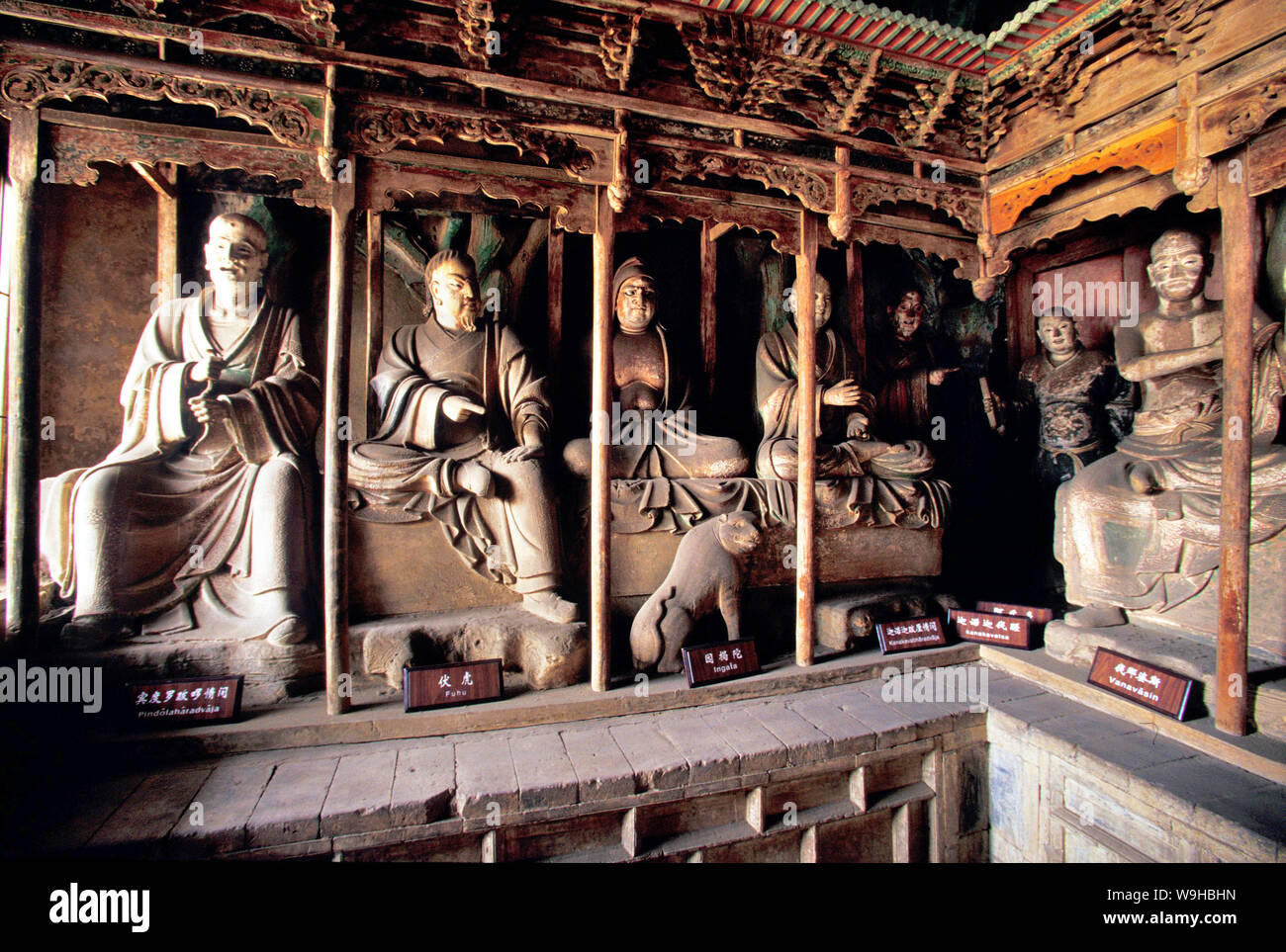 Buddhas are seen at Shuanglin Temple in Pingyao old town, central ...