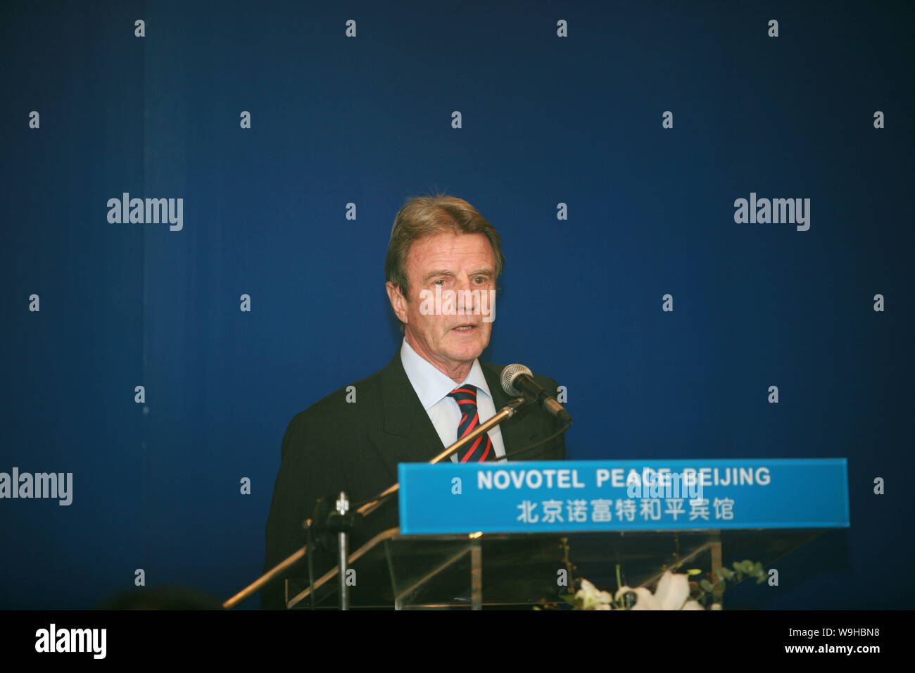 French Foreign Minister Bernard Kouchner, speaks during a press ...