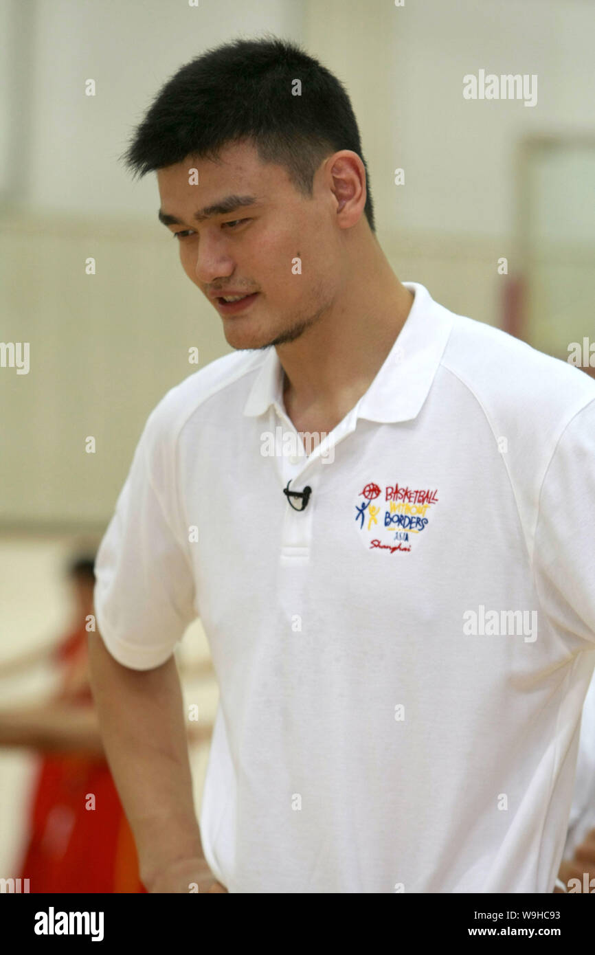 Chinese NBA superstar Yao Ming speaks during an event of Basketball ...