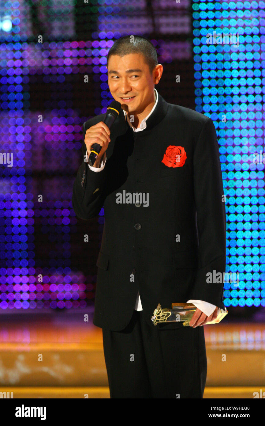 Hong Kong star Andy Lau performs after winning the most popular singer ...