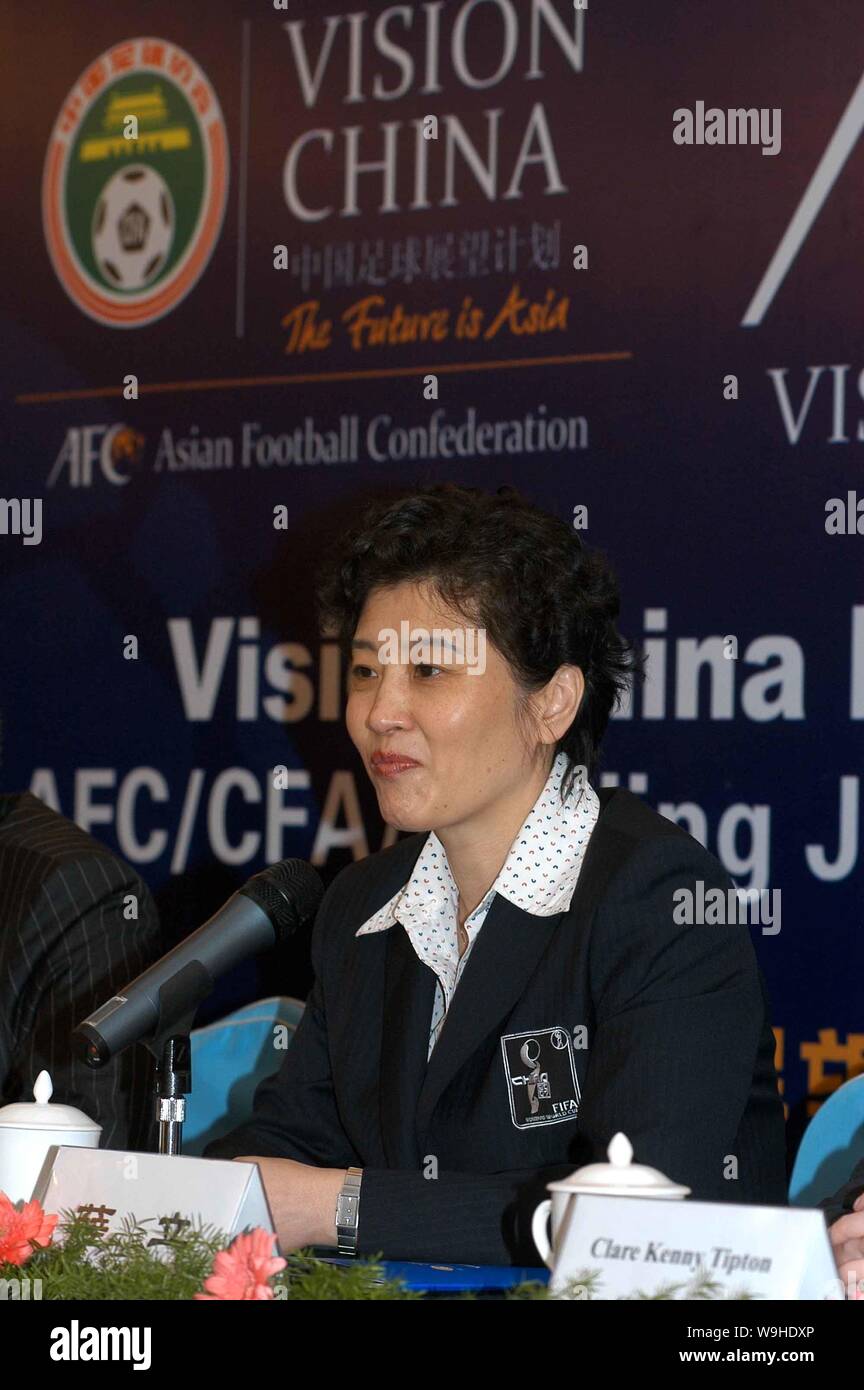 Xue Li, Vice-President of China Football Association during the opening ...